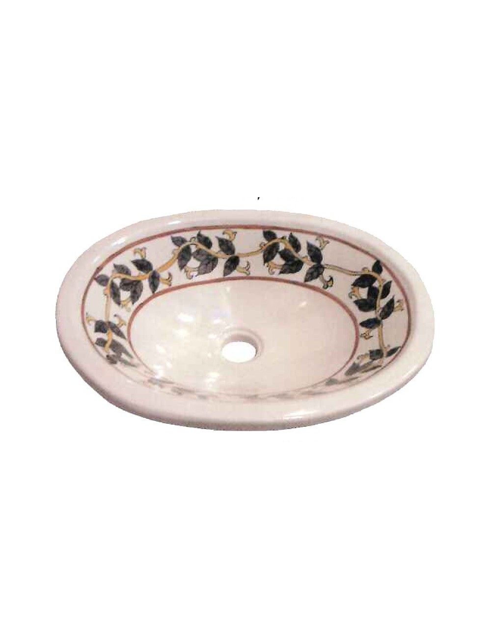 DECORATED OVAL BASIN